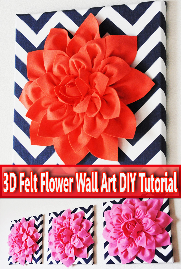 3d Felt Flower Wall Art Tutorial - Wall Design Ideas